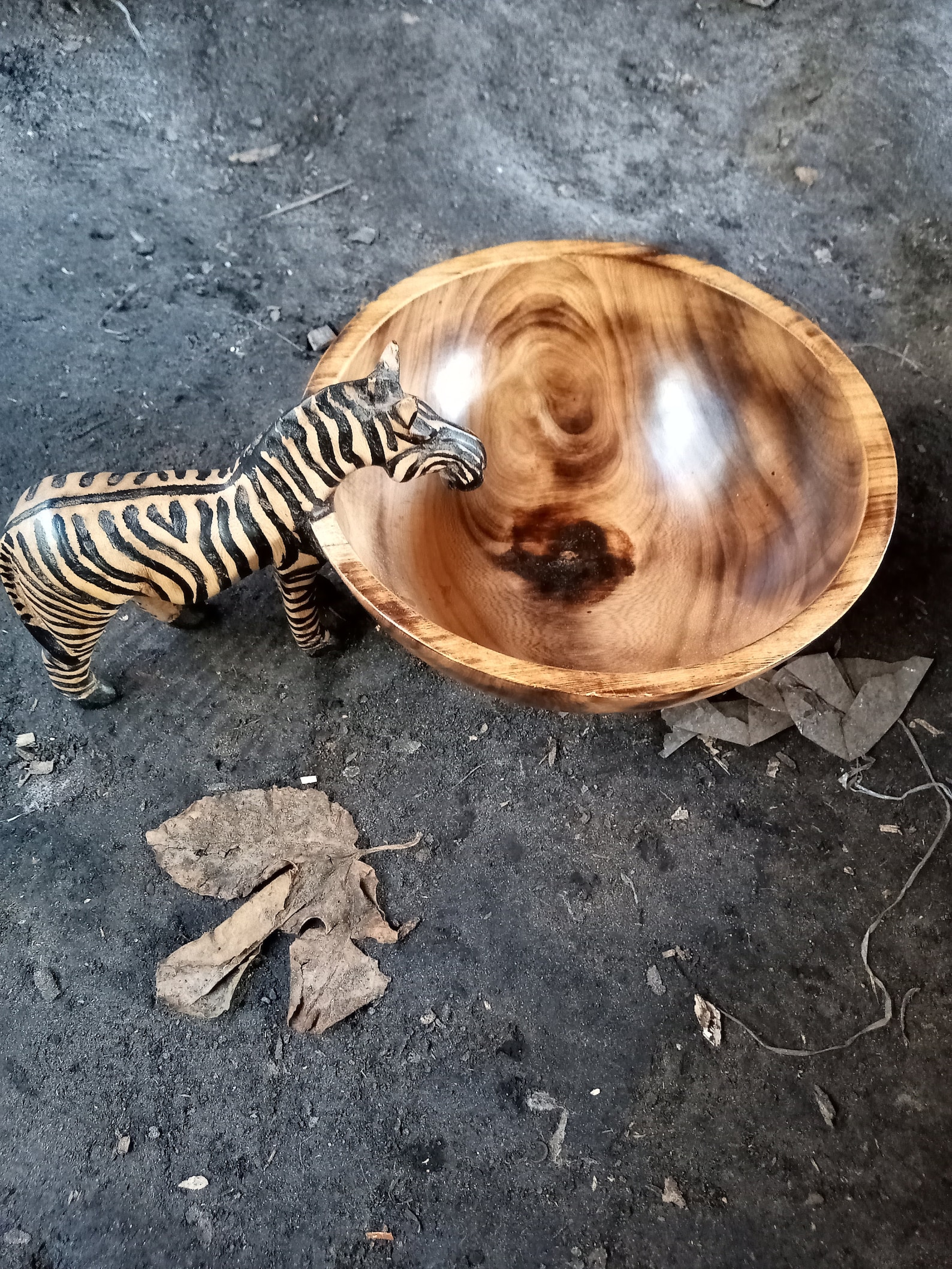 Zebra Food Cereal Bowl Kamba Tribe Africa Animal Hand Carved Wood ...