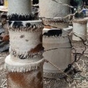 Double Water Drum Side Table Original Cowhide Leather Fully Functional ...