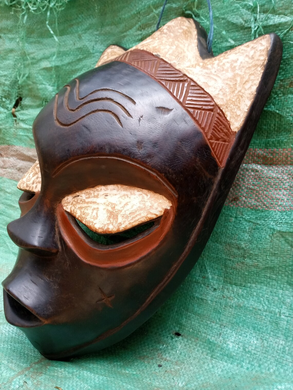 Original Pende Tribe Vintage Tribal Mask Checkering Wall Hanging USED ...