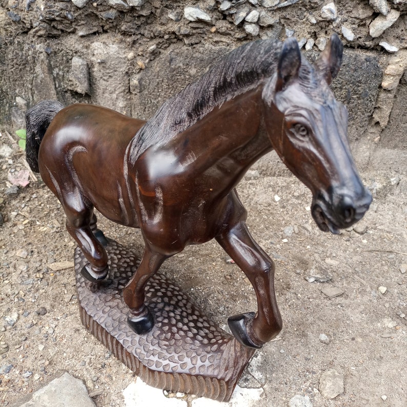 Dancing Wild Horse Original Kamba Animal Art Jacaranda Wood Kenya ...