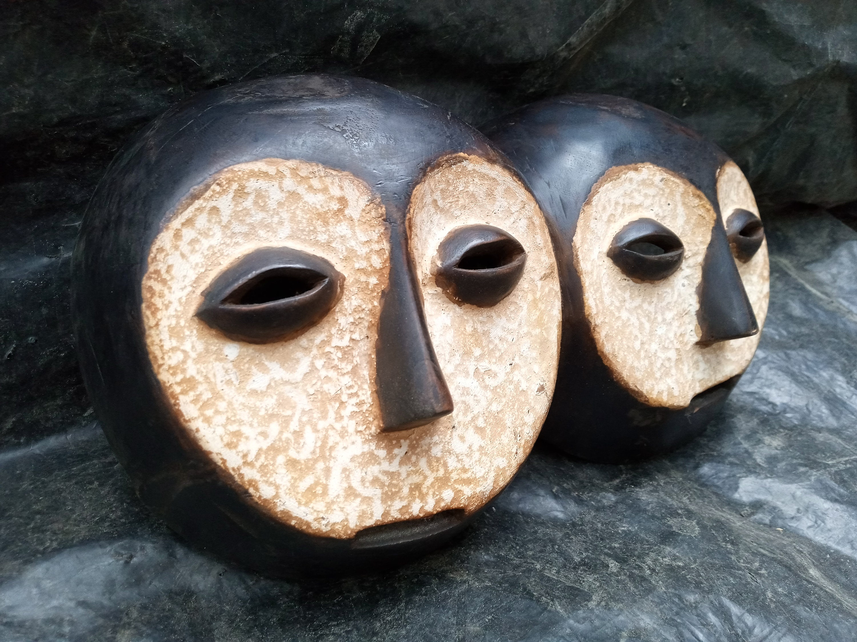 Original Lega Tribe Near Vintage "2 Faces" Mask DRC Africa Wood Art ...