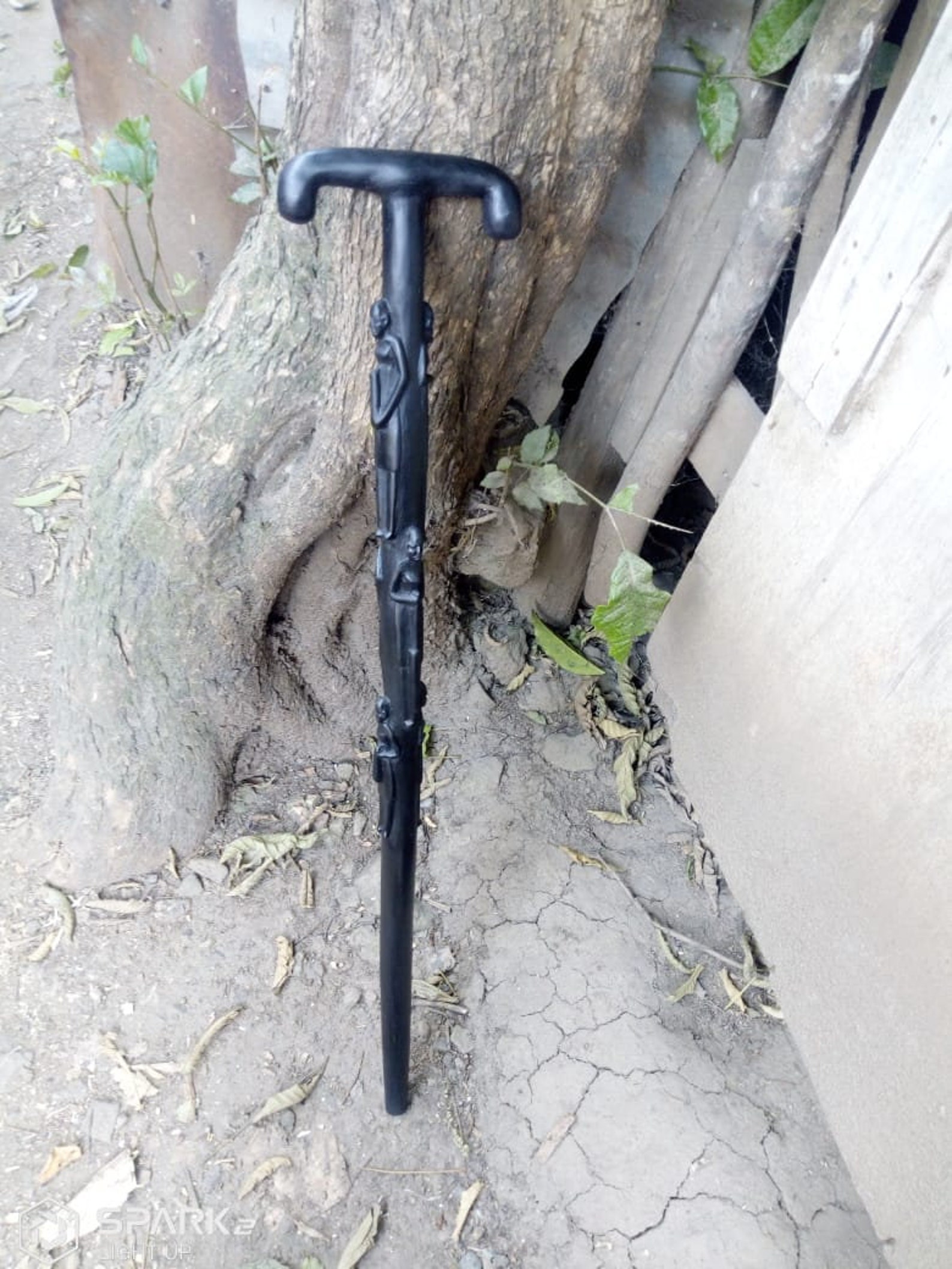 Original African Carved Walking Stick Cane Handmade Kenya Solid Natural ...