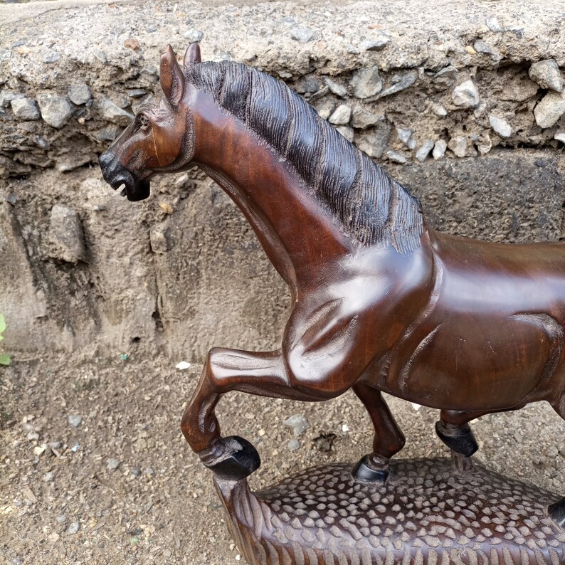 Dancing Wild Horse Original Kamba Animal Art Jacaranda Wood Kenya ...