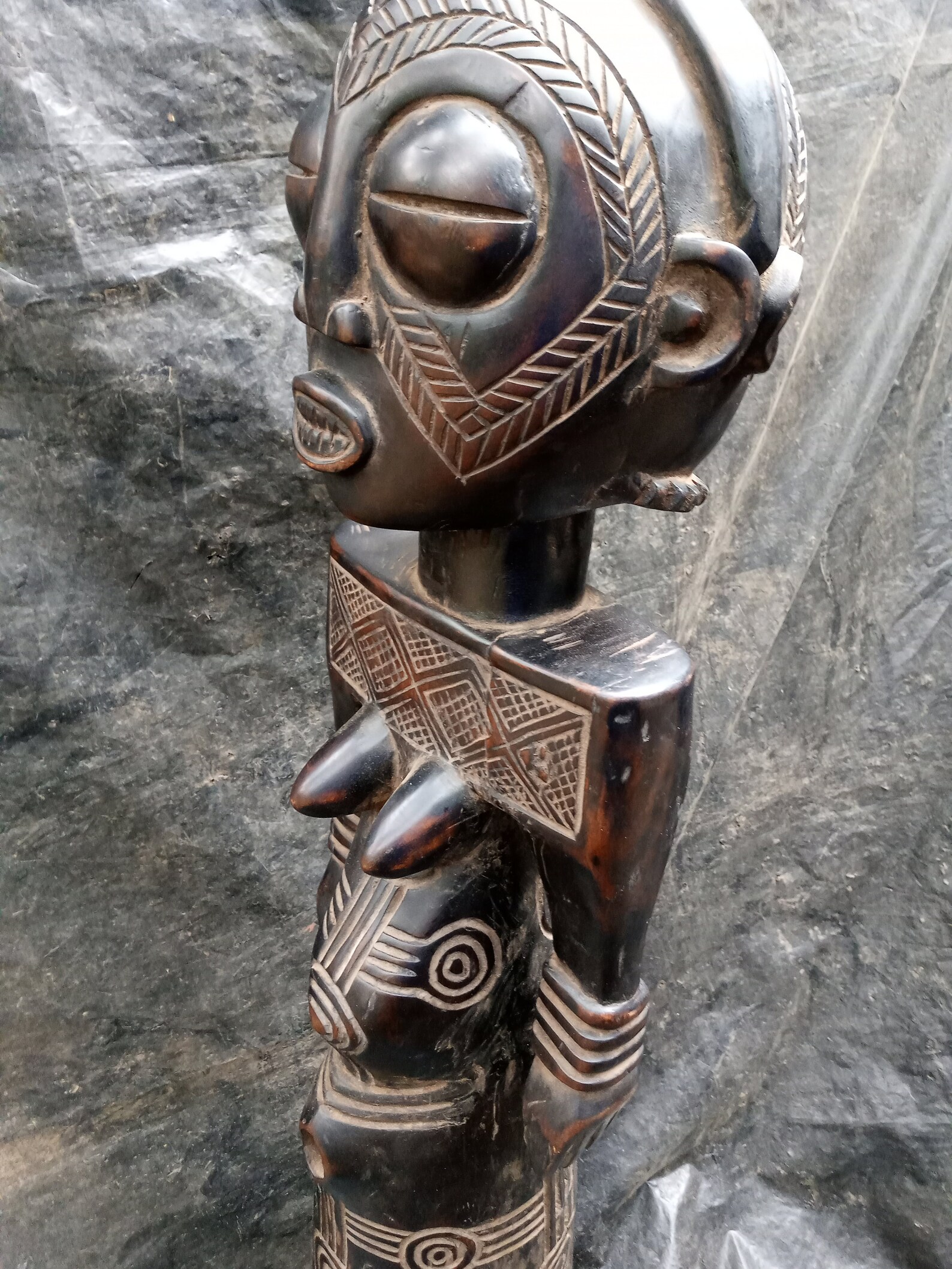 2-sided Vintage Trumpet Buyu Tribe Carved Wood Original DRC - Etsy