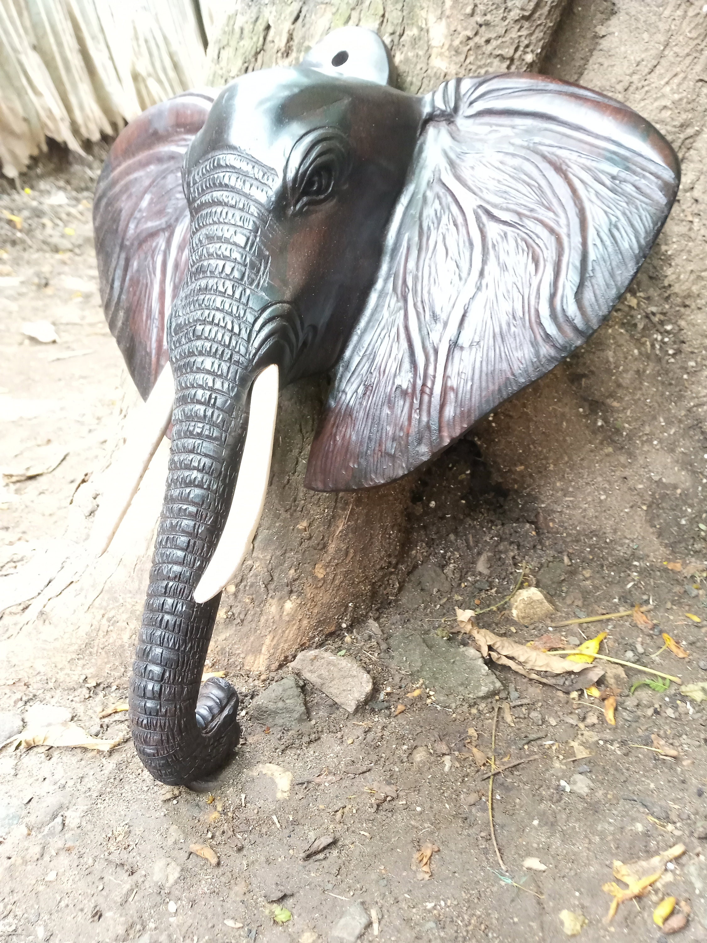 Kamba Tribal Plaque Elephant Mask Kenya Africa Ebonywood | Etsy