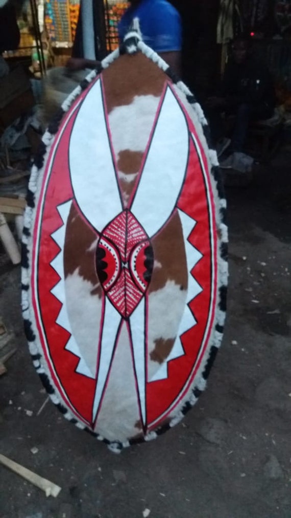 Original Zulu Warriors Shield 60x24 Functional Black Brown Red | Etsy