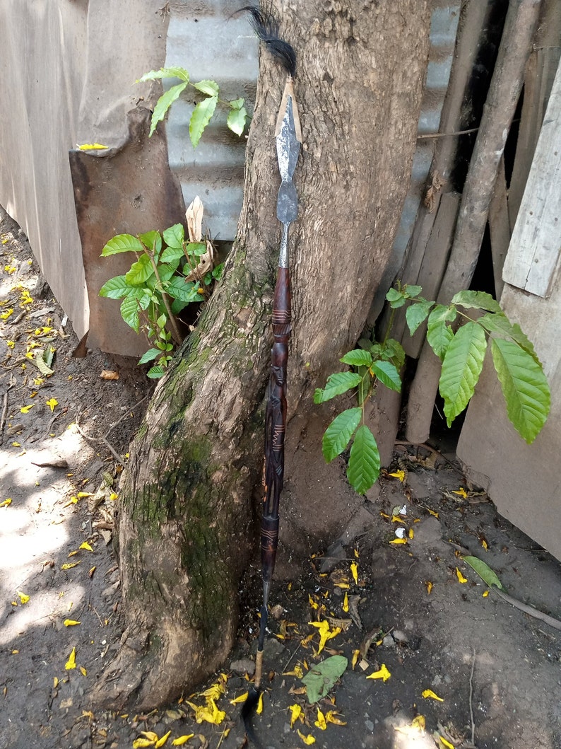 Makonde Spear Original Fully Functional 43IN Handmade Tanzania | Etsy