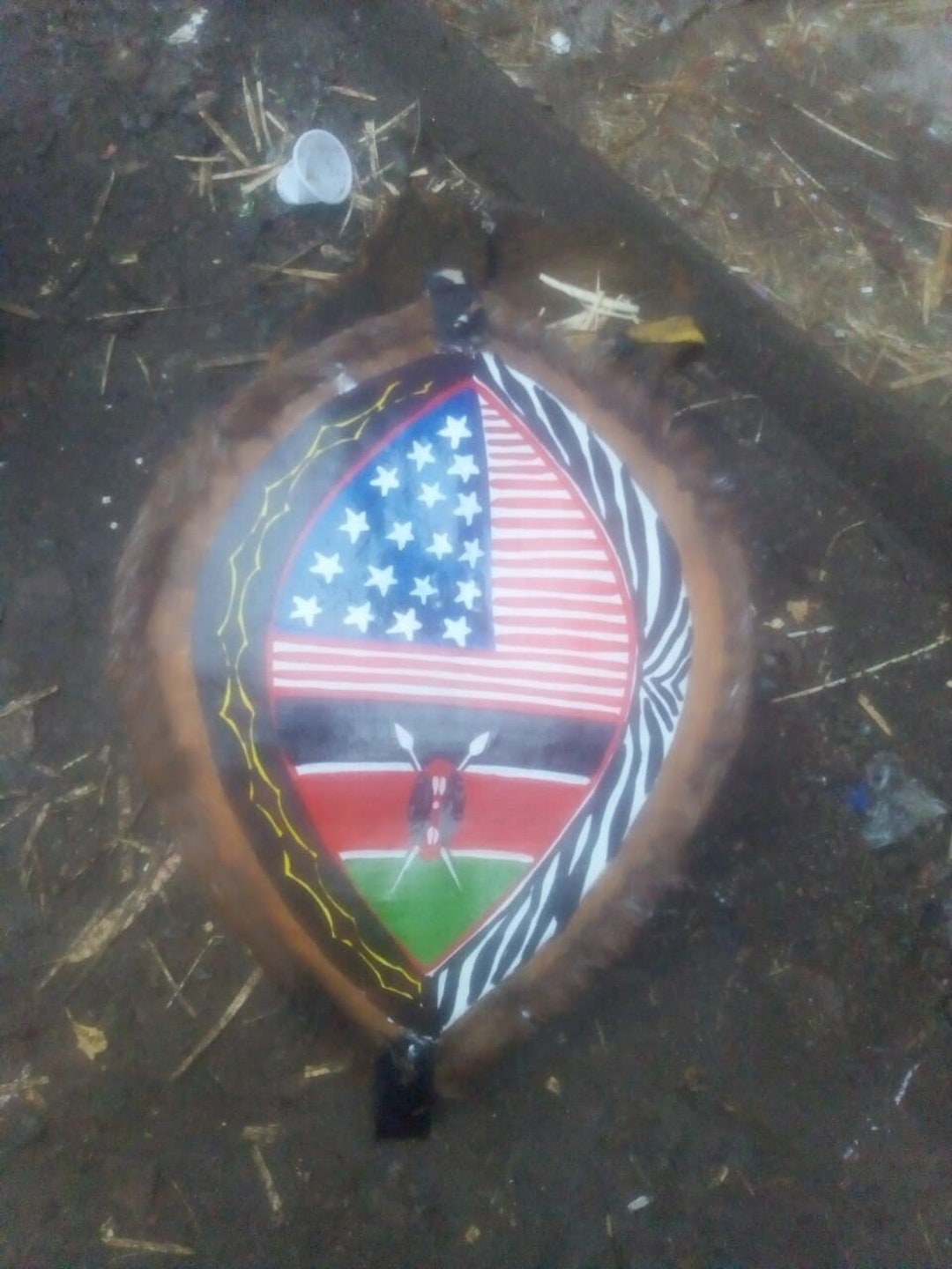 Country Flag Original Maasai Shield Fully-functional Cowhide Leather ...