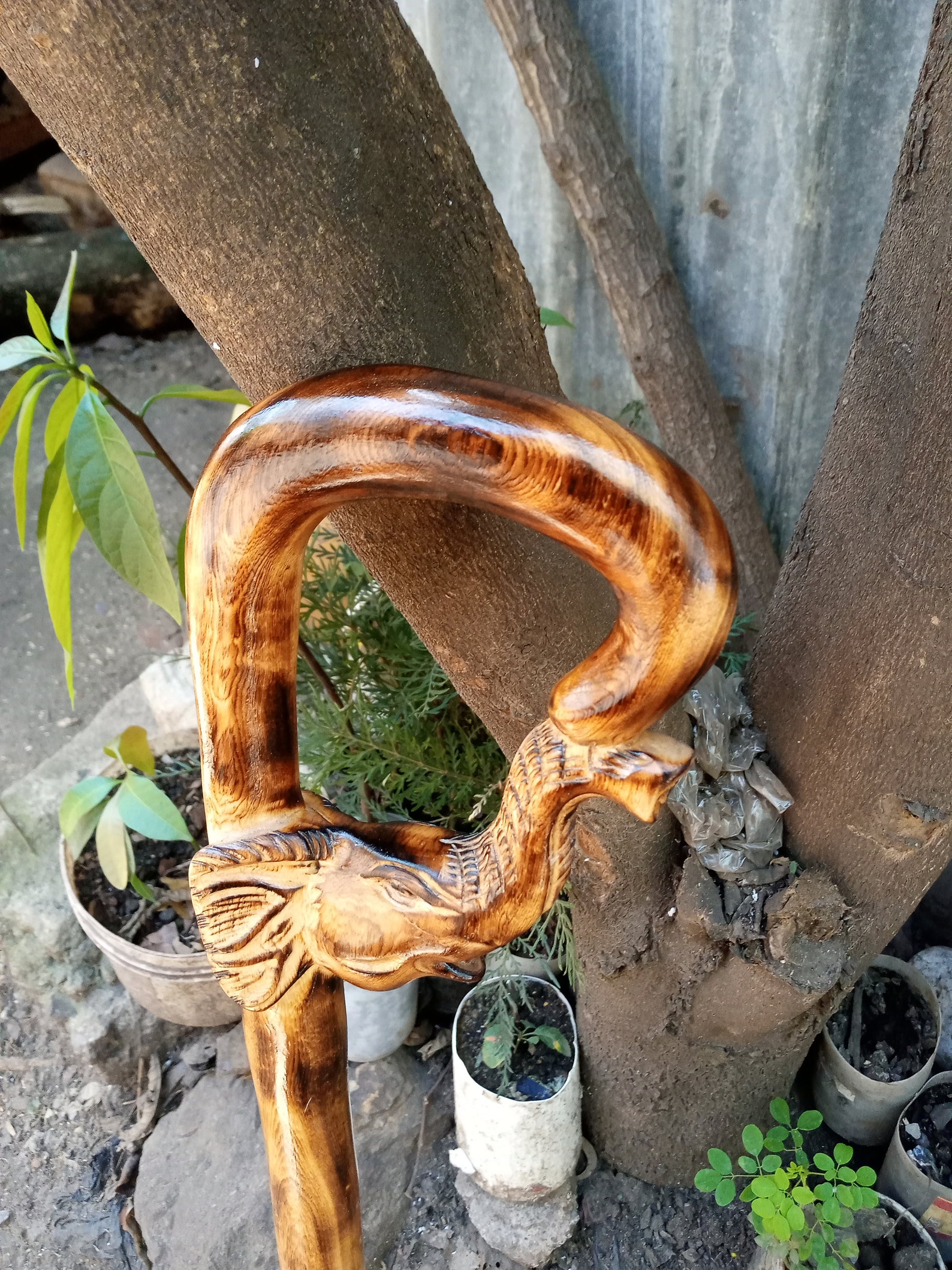 Original African Elephant Head Hiking Walking Stick Cane - Etsy