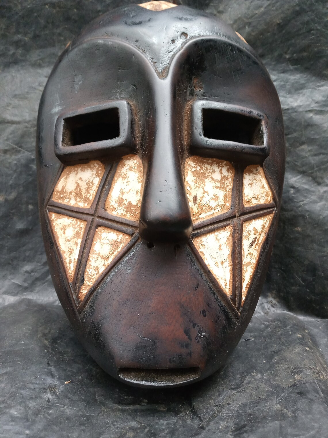 Original Vintage Rega Tribe Square Eyes Tribal Mask DRC Africa ...