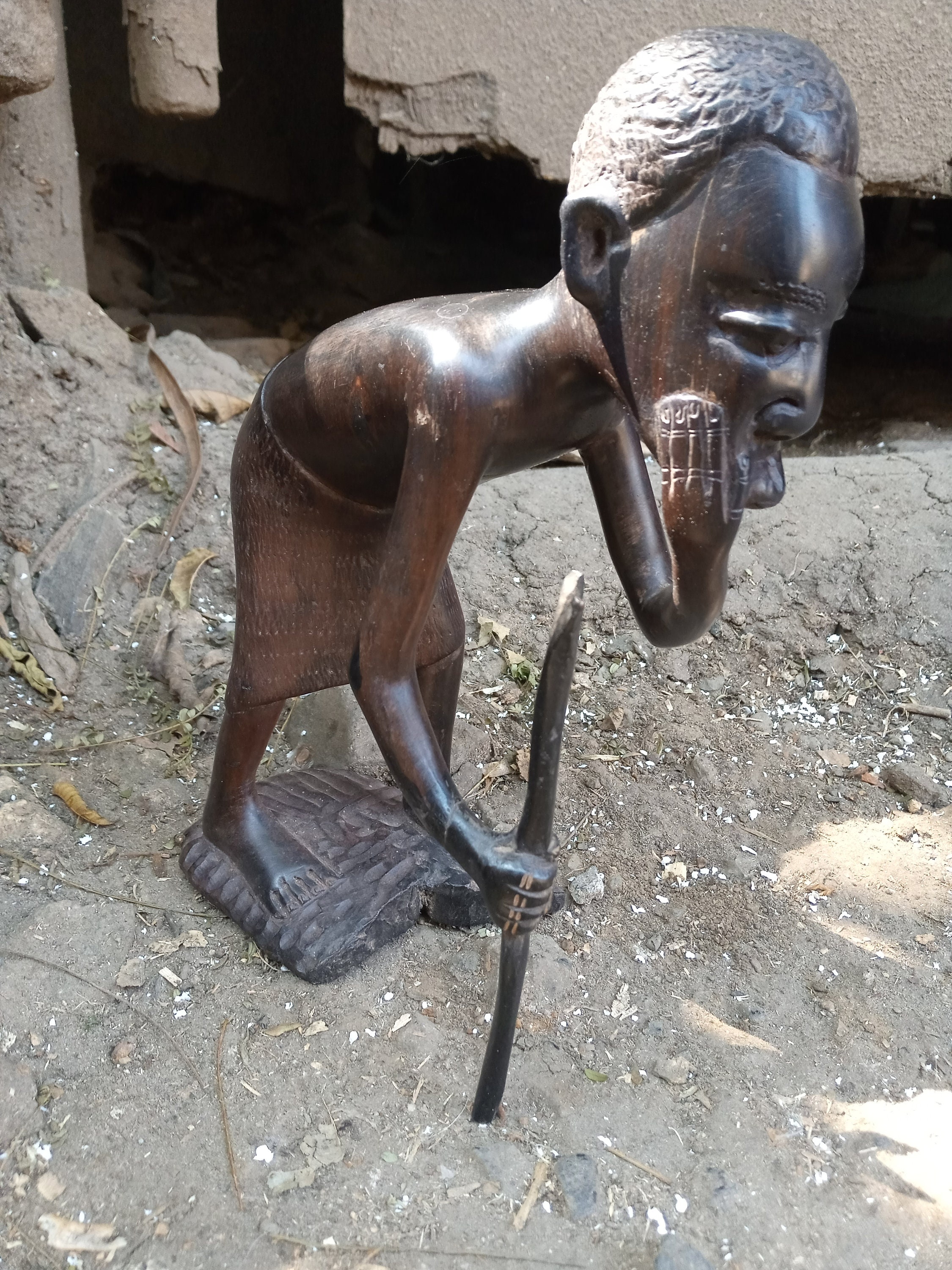 Maasai Elder Carved Blackwood Rosewood Original Kamba Tribal Art Kenya ...