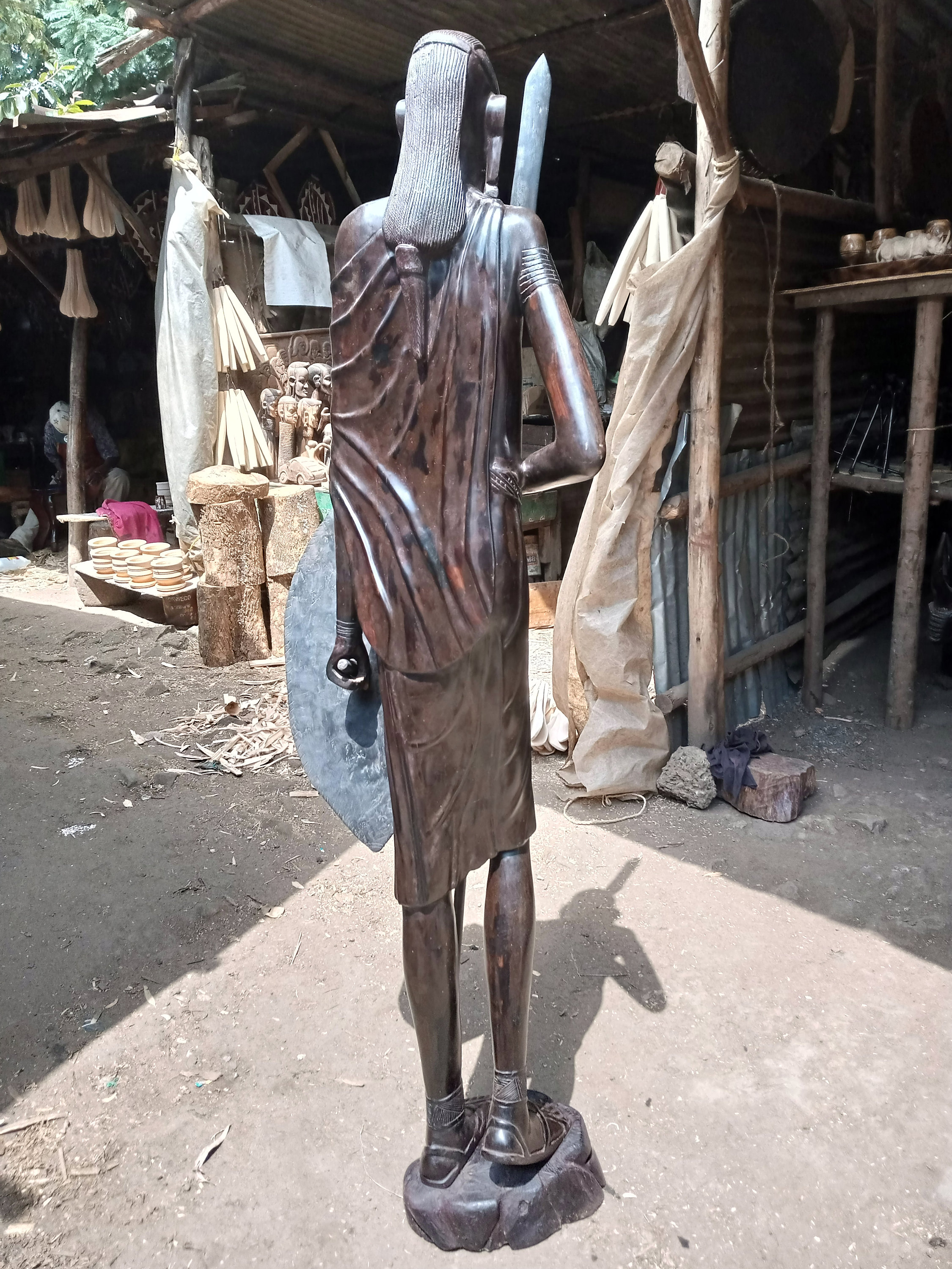 Ironwood Maasai Warrior Statue Spear Shield Kamba Tribe Kenya - Etsy