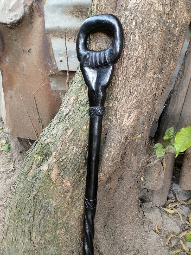 Original 1970's Style African Hand Walking Hiking Stick Cane Mobility ...