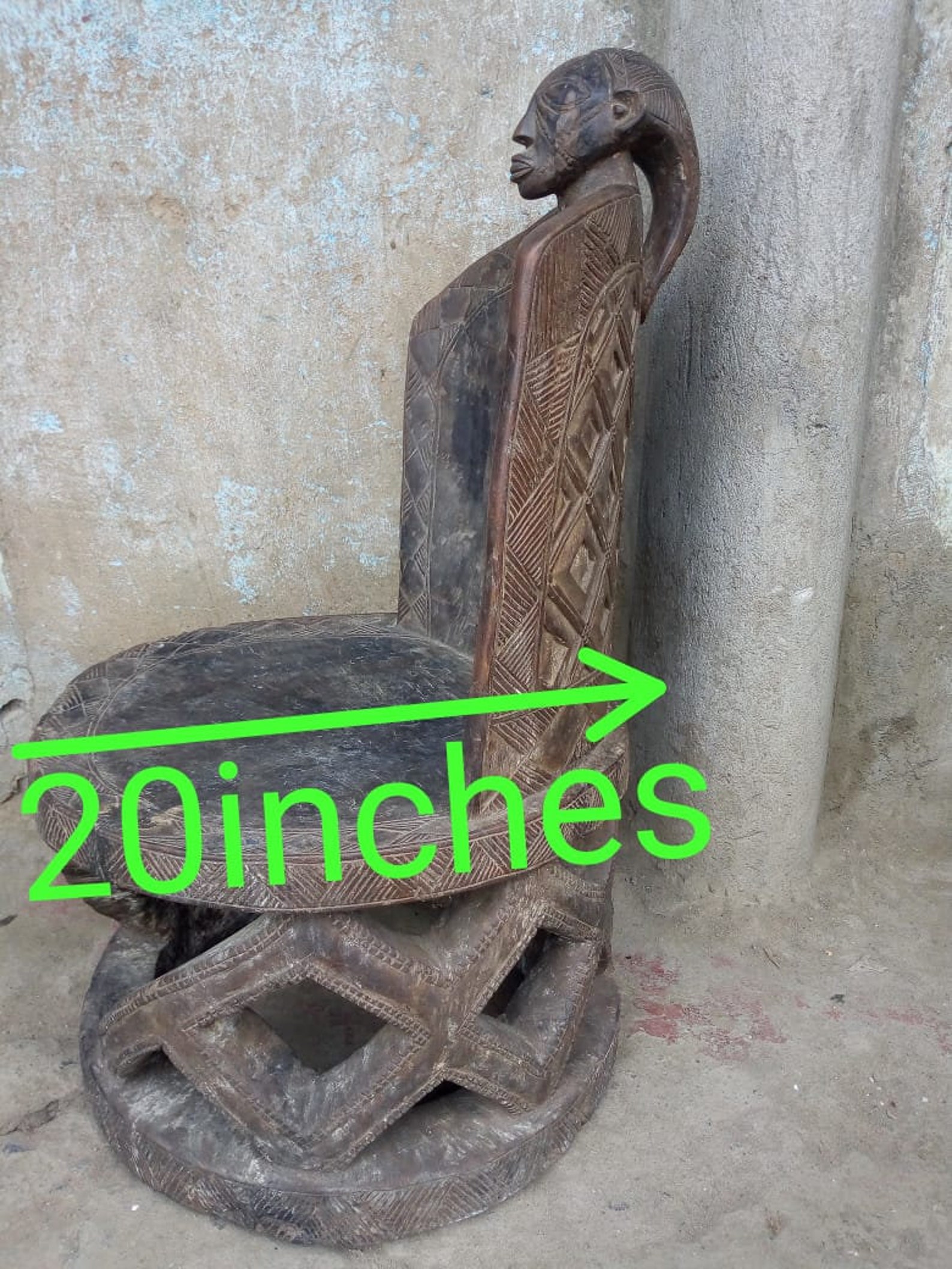 Chief's Chair Throne Vintage DRC Tabwa Tribe Solid Tropical Hardwood ...