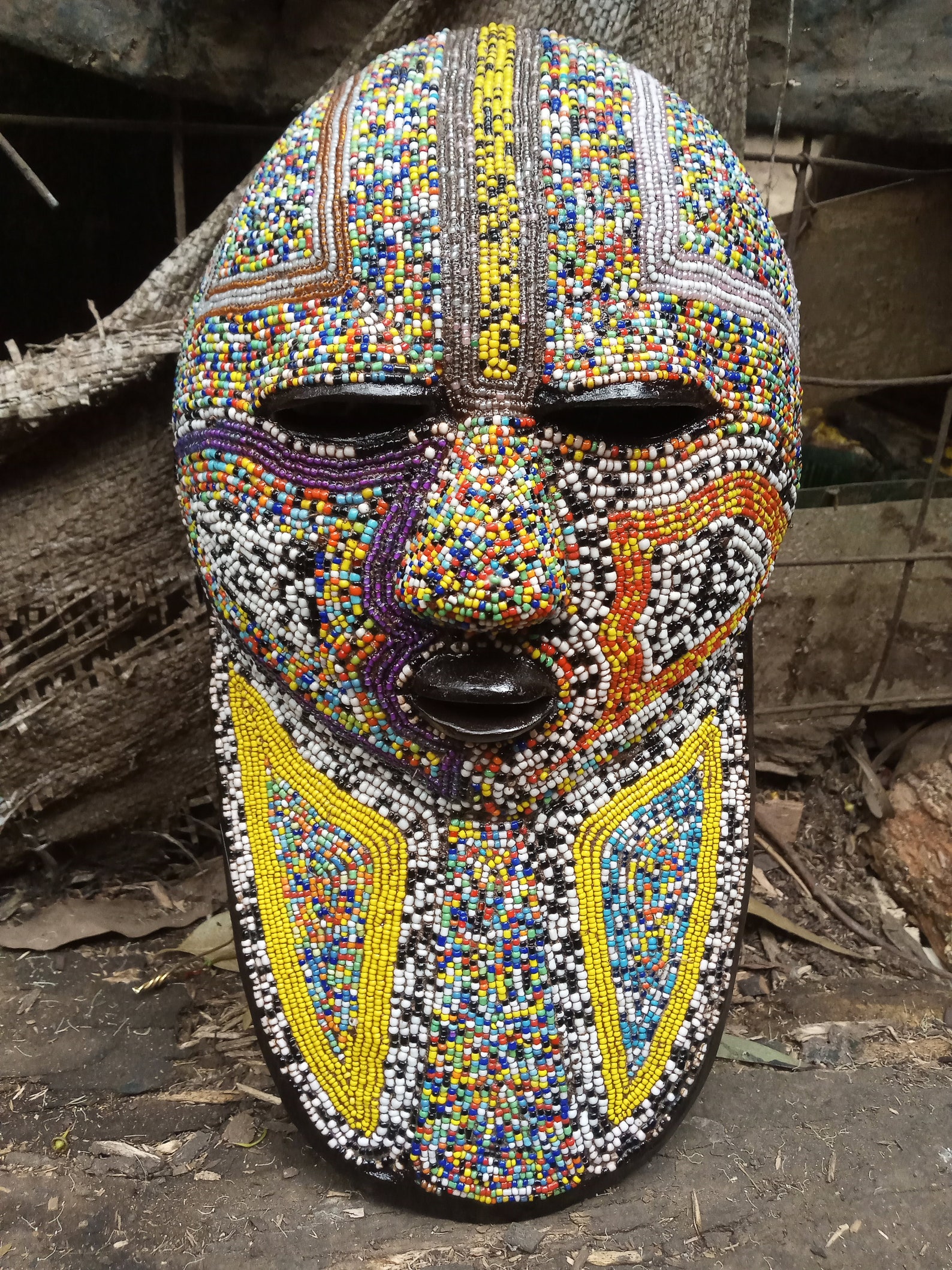Beaded Tabwa Tribal Mask DRC Africa Decorative Original Wood - Etsy