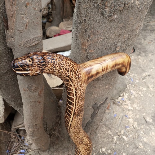 African Python Original Hiking Walking Stick Cane Handmade - Etsy