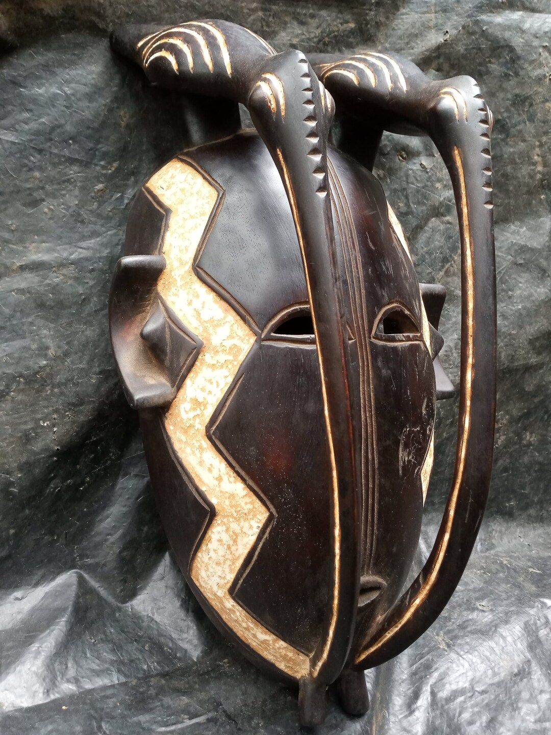 Functional Kwele Tribe Tribal Mask Gabon West Africa Wood Art Carving ...