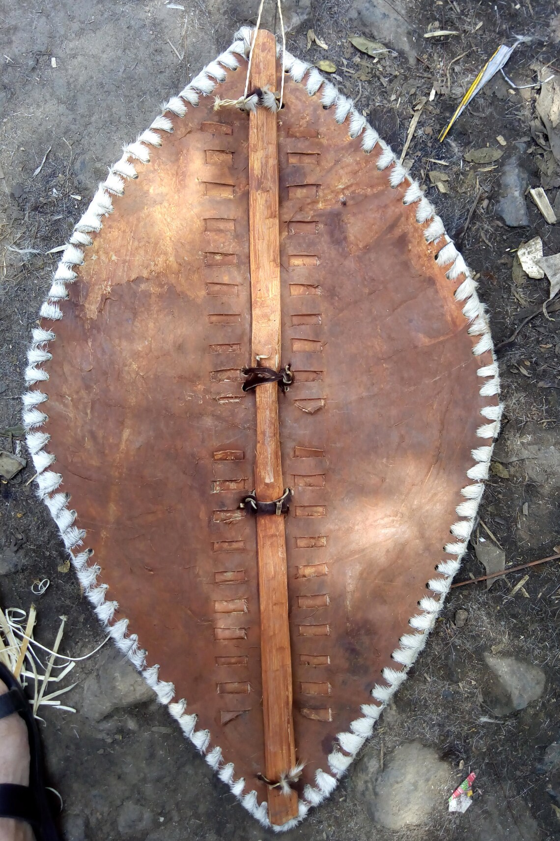Original Zulu Warriors Shield Fully-functional Black or Brown & White ...