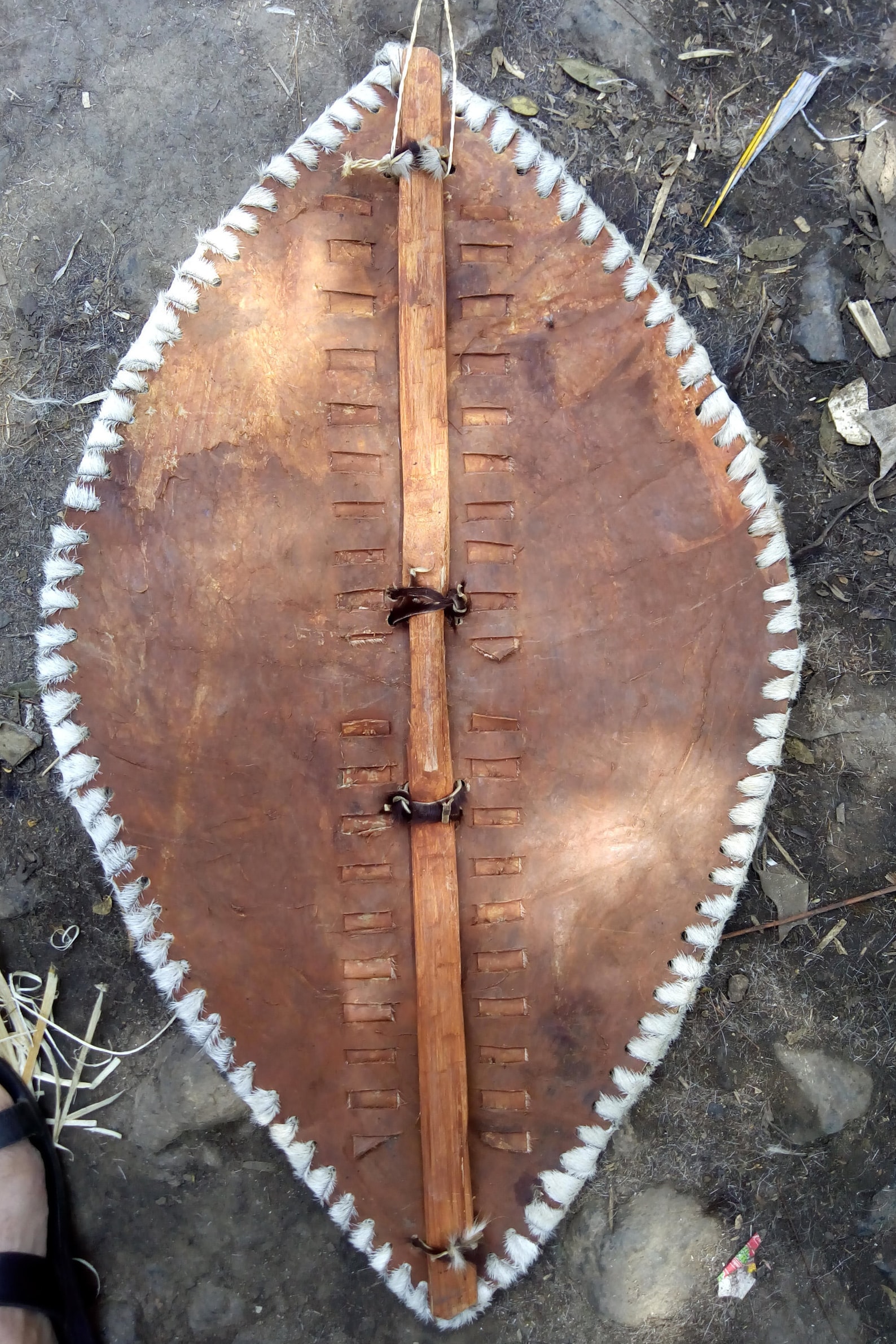 Original Zulu Warriors Shield Fully-functional Black or Brown & White ...