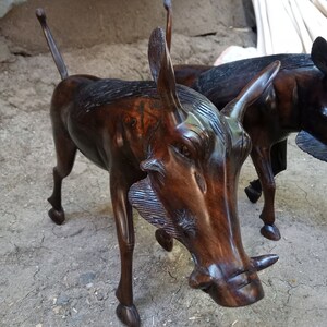Warthog Carved Kamba Tribe Kenya Solid Ironwood/ Rosewood Animal Statue ...