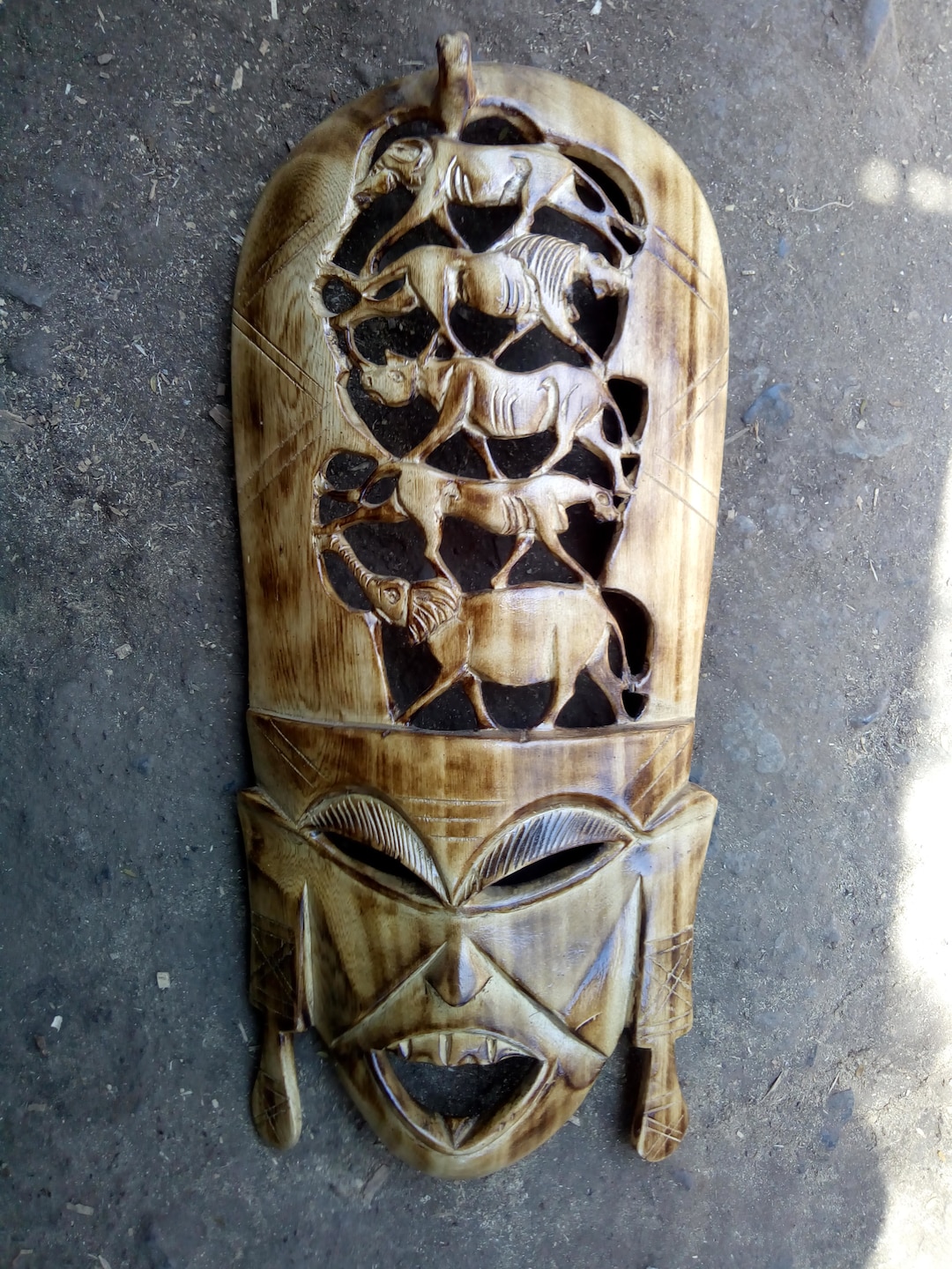 Kamba Tribal Plaque Mask Kenya Africa Olive Wood Carving Wall - Etsy