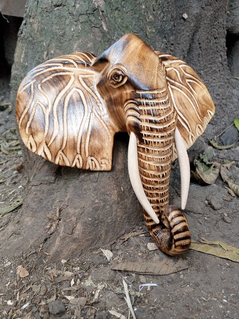 Kamba Tribal Plaque Elephant Mask Kenya Africa Olivewood | Etsy