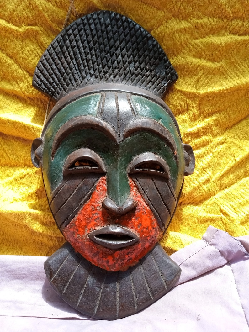 Original Chokwe Tribe Vintage Green Red Black Beard Functional - Etsy