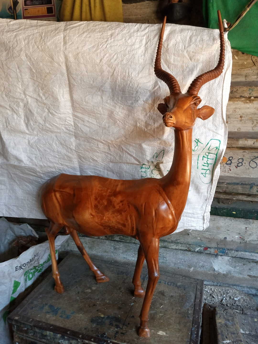 Rosewood Antelope Thompson Gazelle Original Kamba Table Art Kenya ...