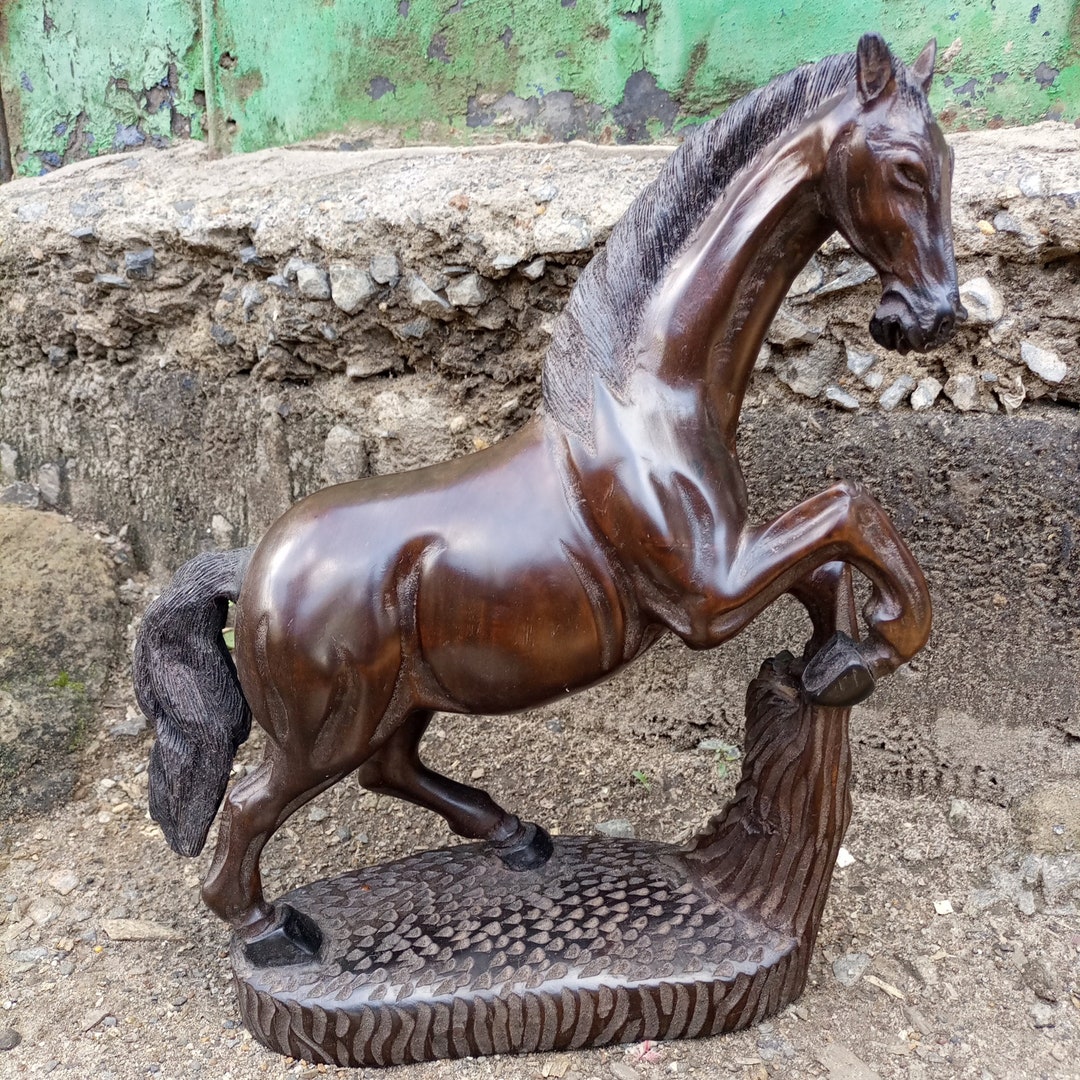 Standing Wild Horse Original Kamba Animal Art Jacaranda Wood Kenya ...
