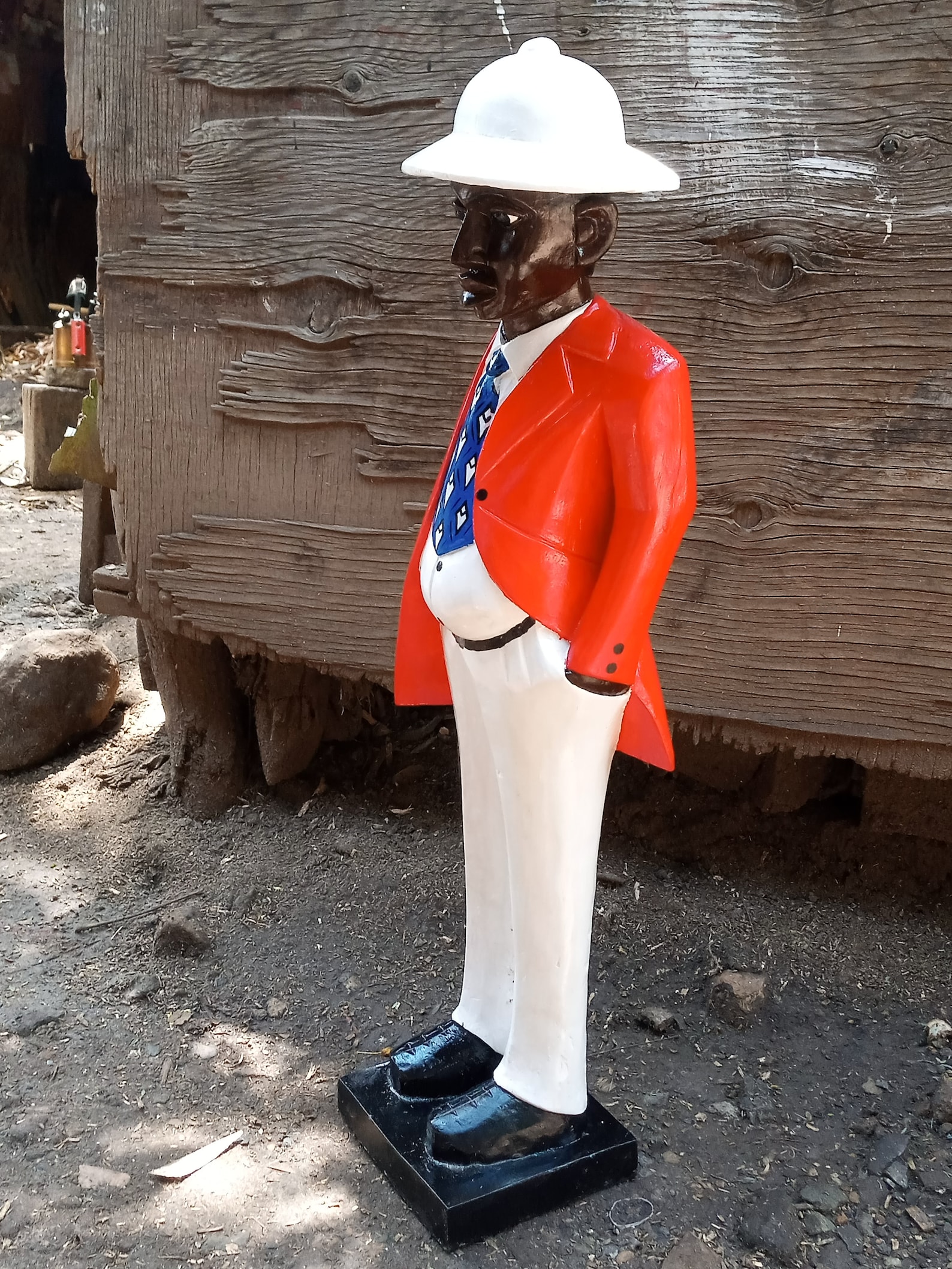 Belgian Congo Man Original 1PC Hand Painted Carved Jacaranda Wood ...