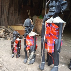 Carved Jacaranda Wood "maasai Elder" Original Kamba Tribal Art Kenya ...