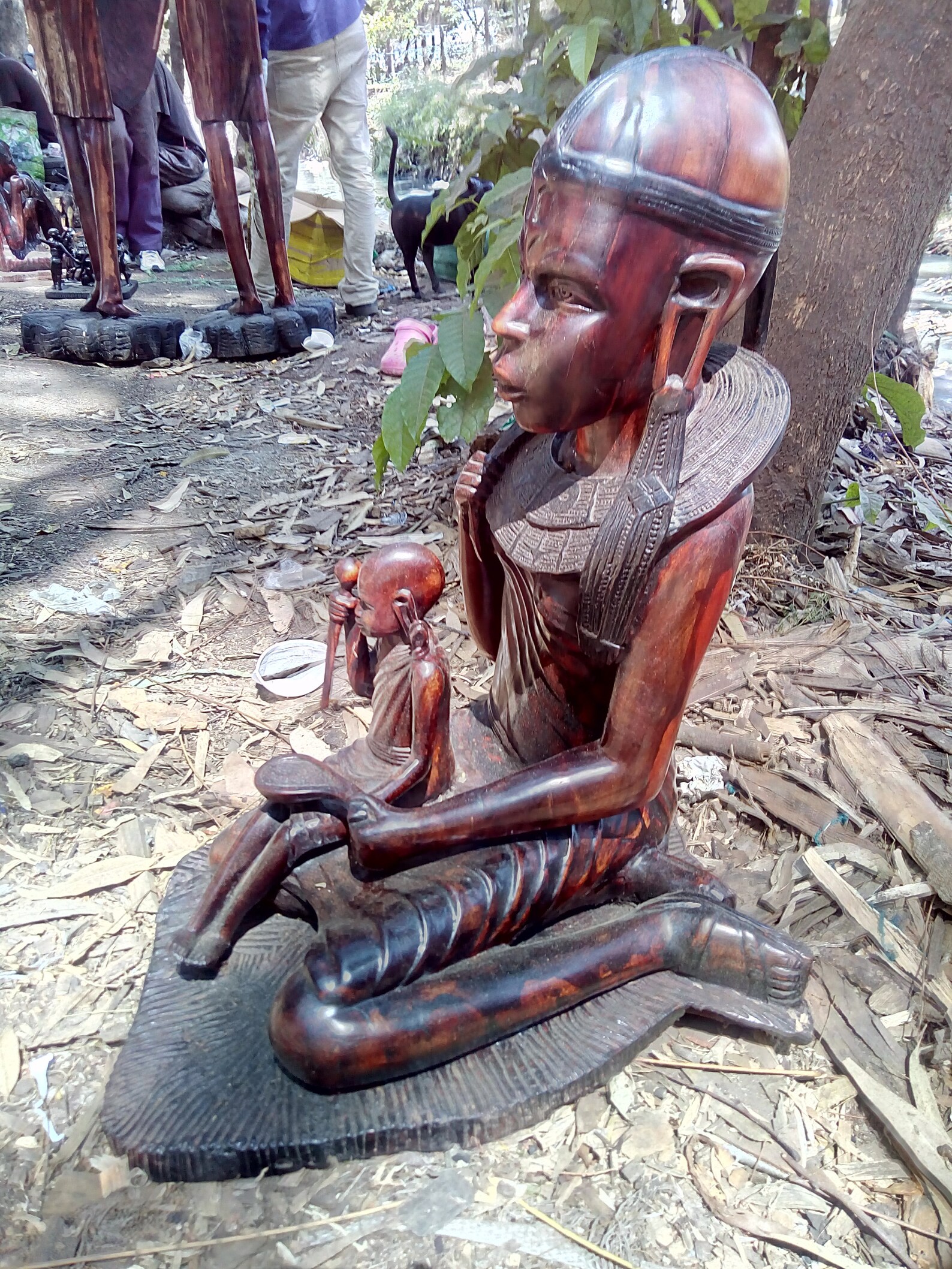 Original 1-Piece Solid Rosewood Kamba Woman And Child | Etsy