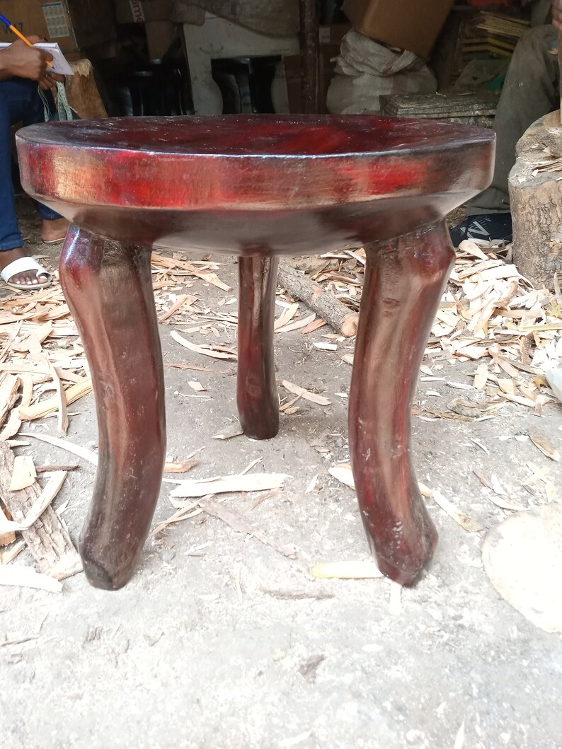 Kenya Kamba Tribe Stool Chair Beads Solid 1-PC Red Jacaranda - Etsy