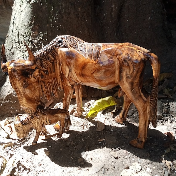 Buffalo Wood Carving - Etsy