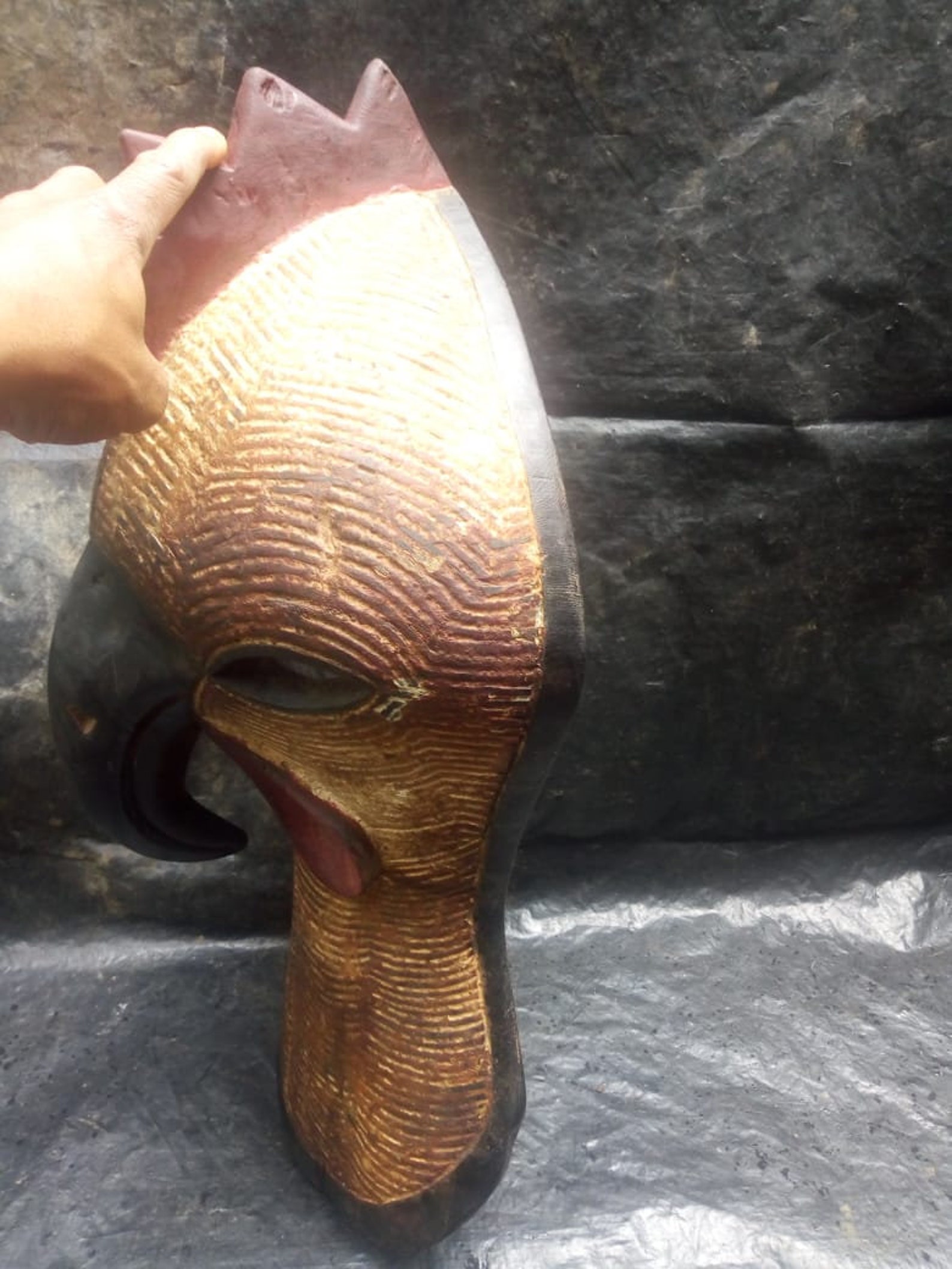 Original Songe Tribe Vintage le Coq Mask DRC - Etsy