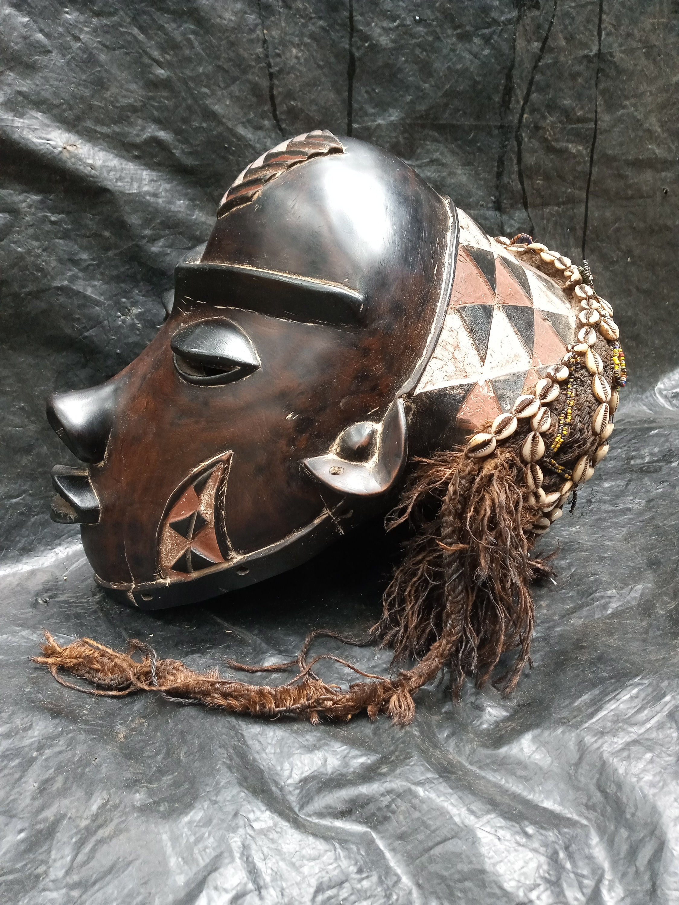 Original Pende Tribe Vintage Tribal Mask Cowry Shells Beads | Etsy