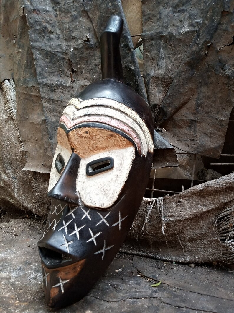 Vintage Punu Tribe Mask DRC Africa Congo Original Wood Art Carving ...