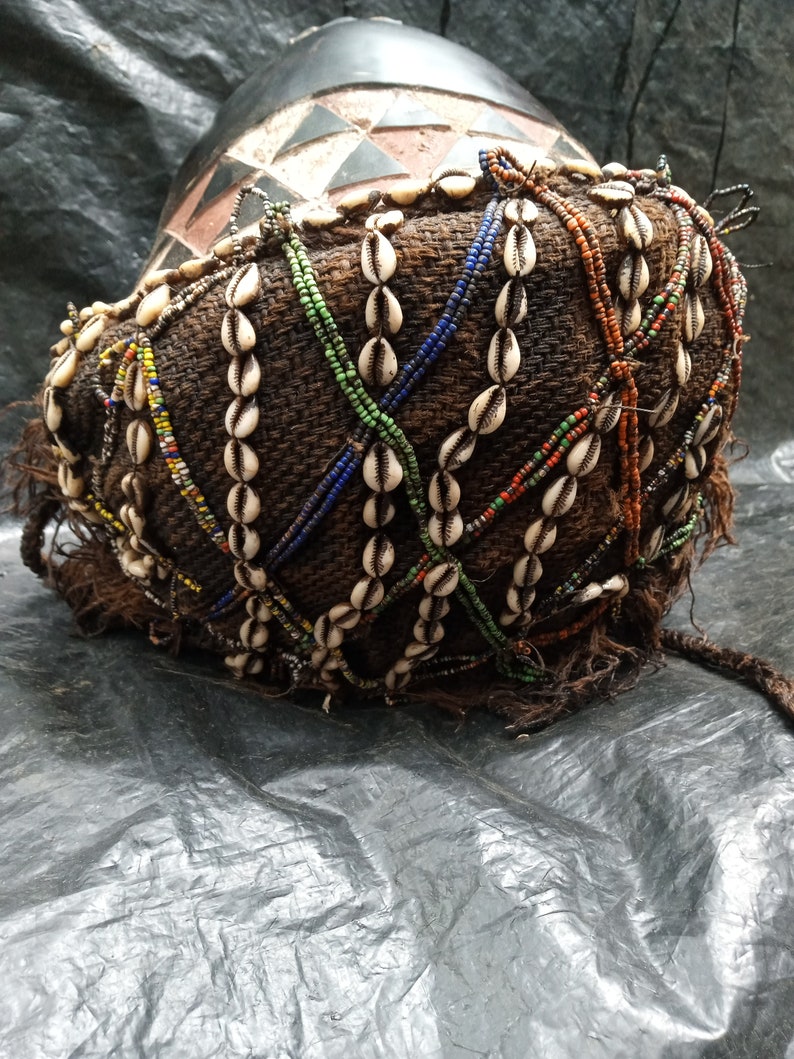 Original Pende Tribe Vintage Tribal Mask Cowry Shells Beads Fully ...