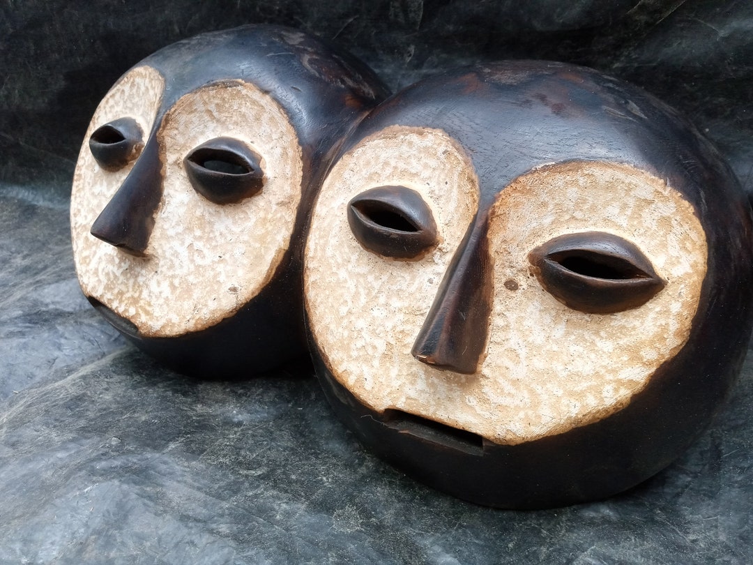 Original Lega Tribe Near Vintage "2 Faces" Mask DRC Africa Wood Art ...