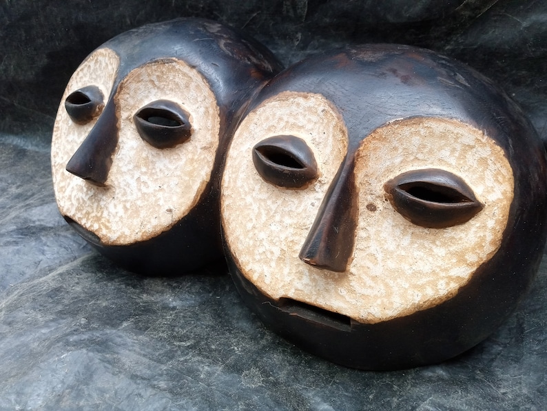 Original Lega Tribe Near Vintage 2 Faces Mask DRC - Etsy