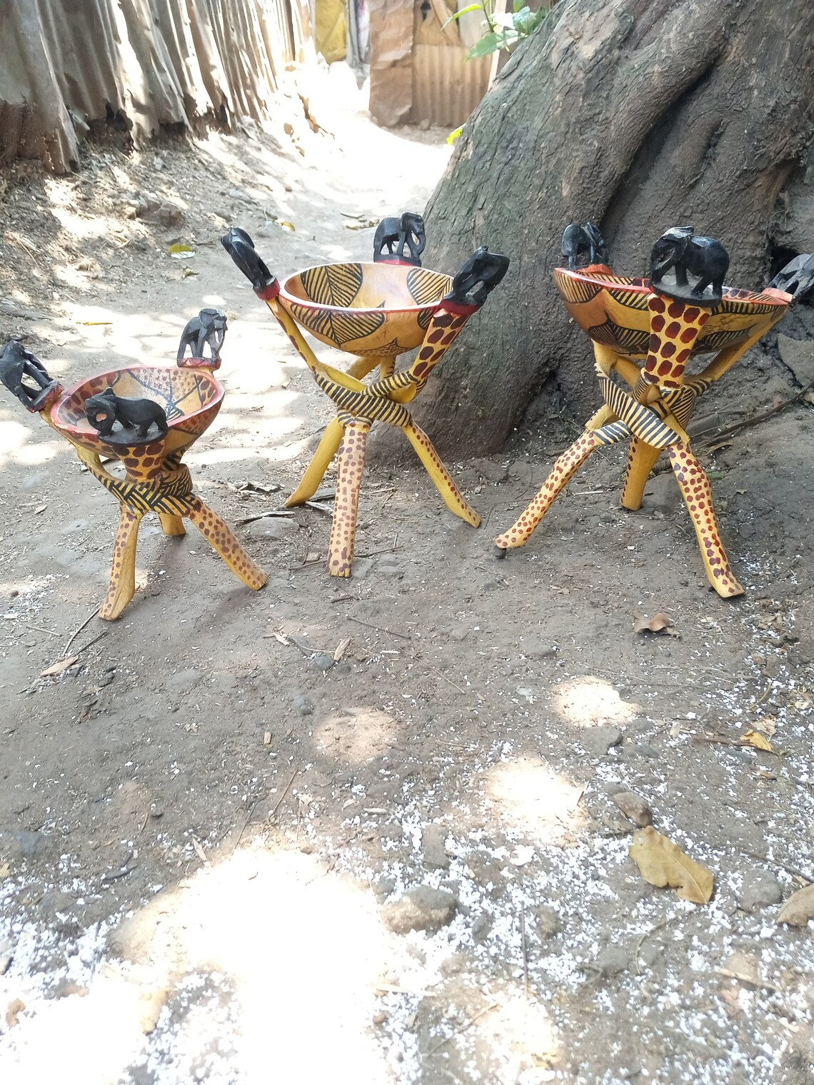 Three Elephants Bowl Plant Holder Hand Carved Jacaranda Wood - Etsy