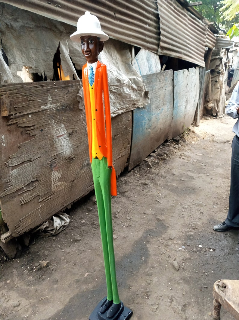 Carved Jacaranda Wood "cameroonian Men" Original Kamba Tribal Art Kenya ...