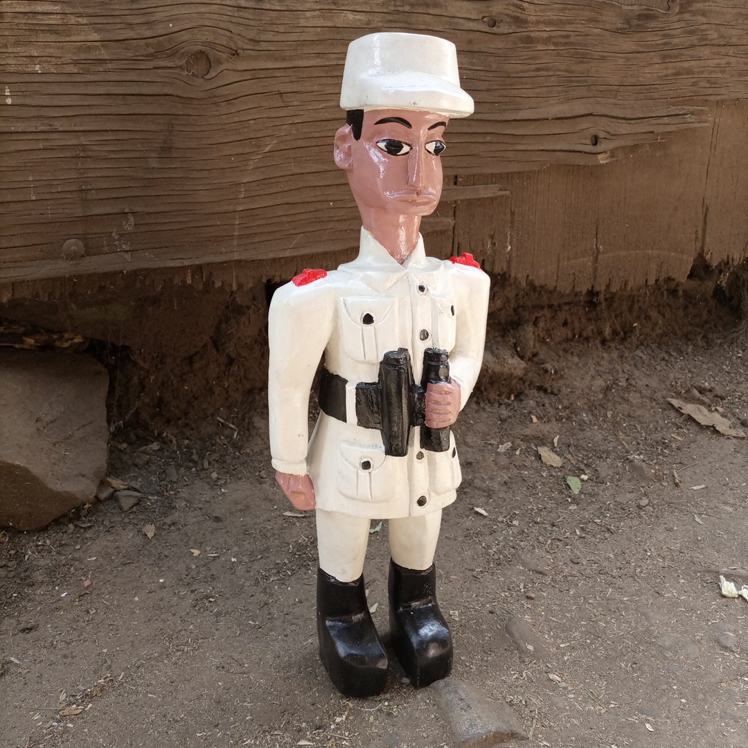 Belgian Congo Man Original 1PC Hand Painted Hardwood Sculpture Kenya ...
