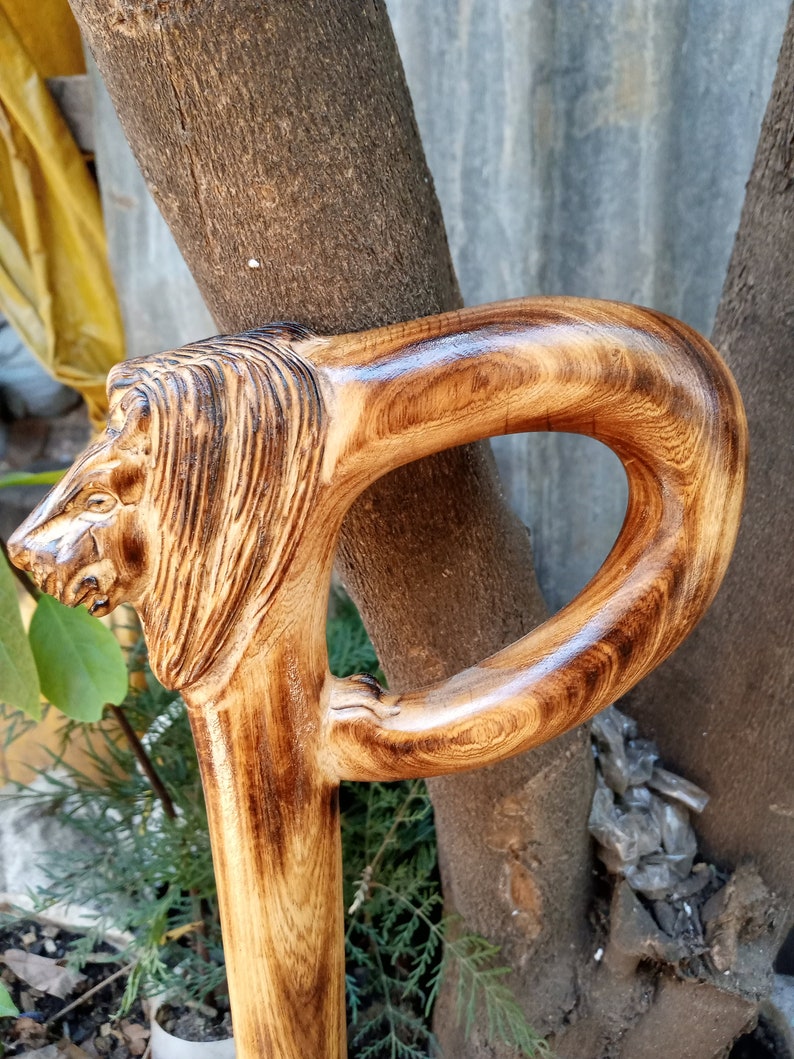 Original African Lion Walking Hiking Stick Cane Kenya Africa | Etsy