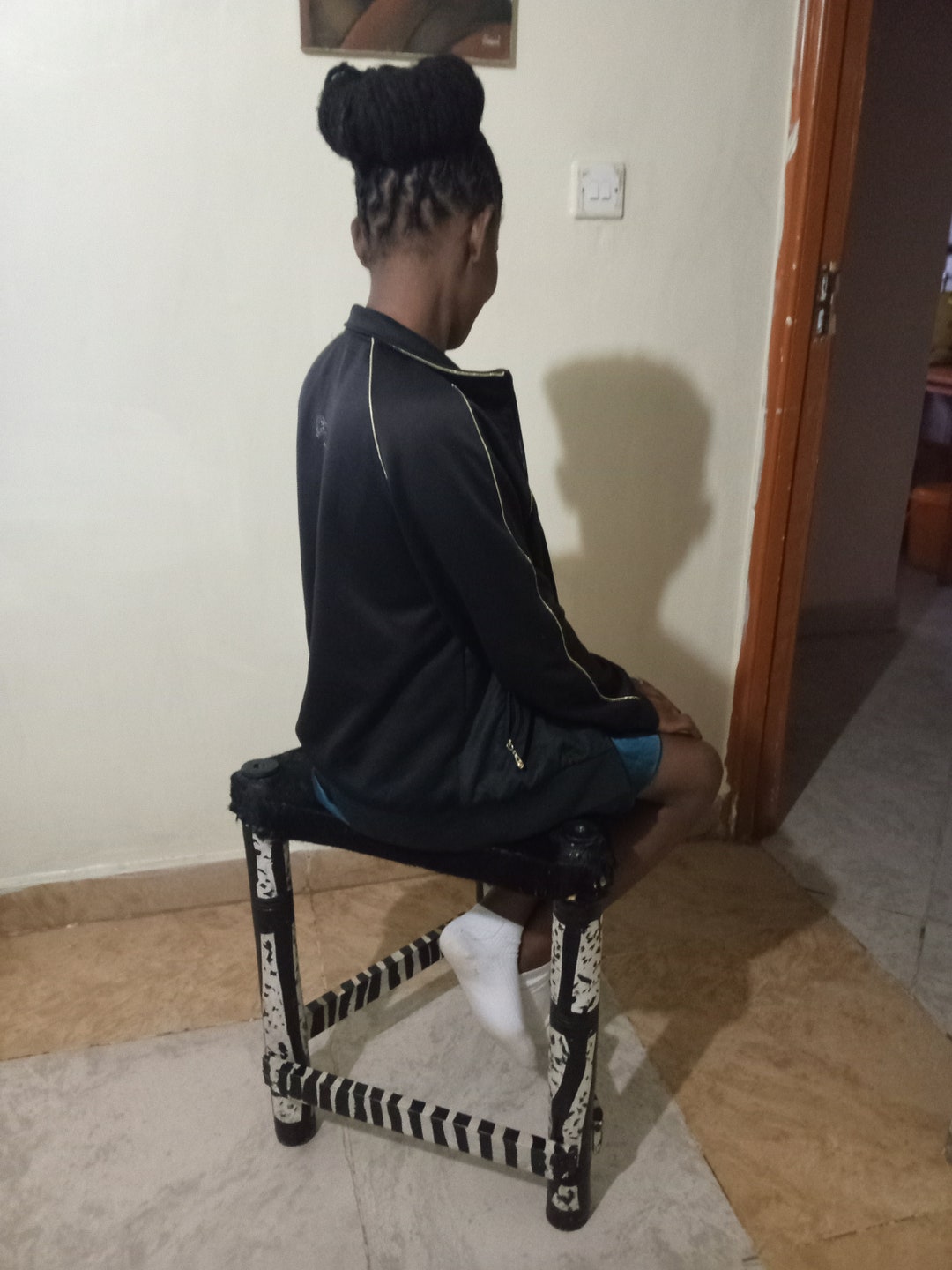 Kenya Kamba Tribe Stool Chair Table Triangle Square Cowhide African ...