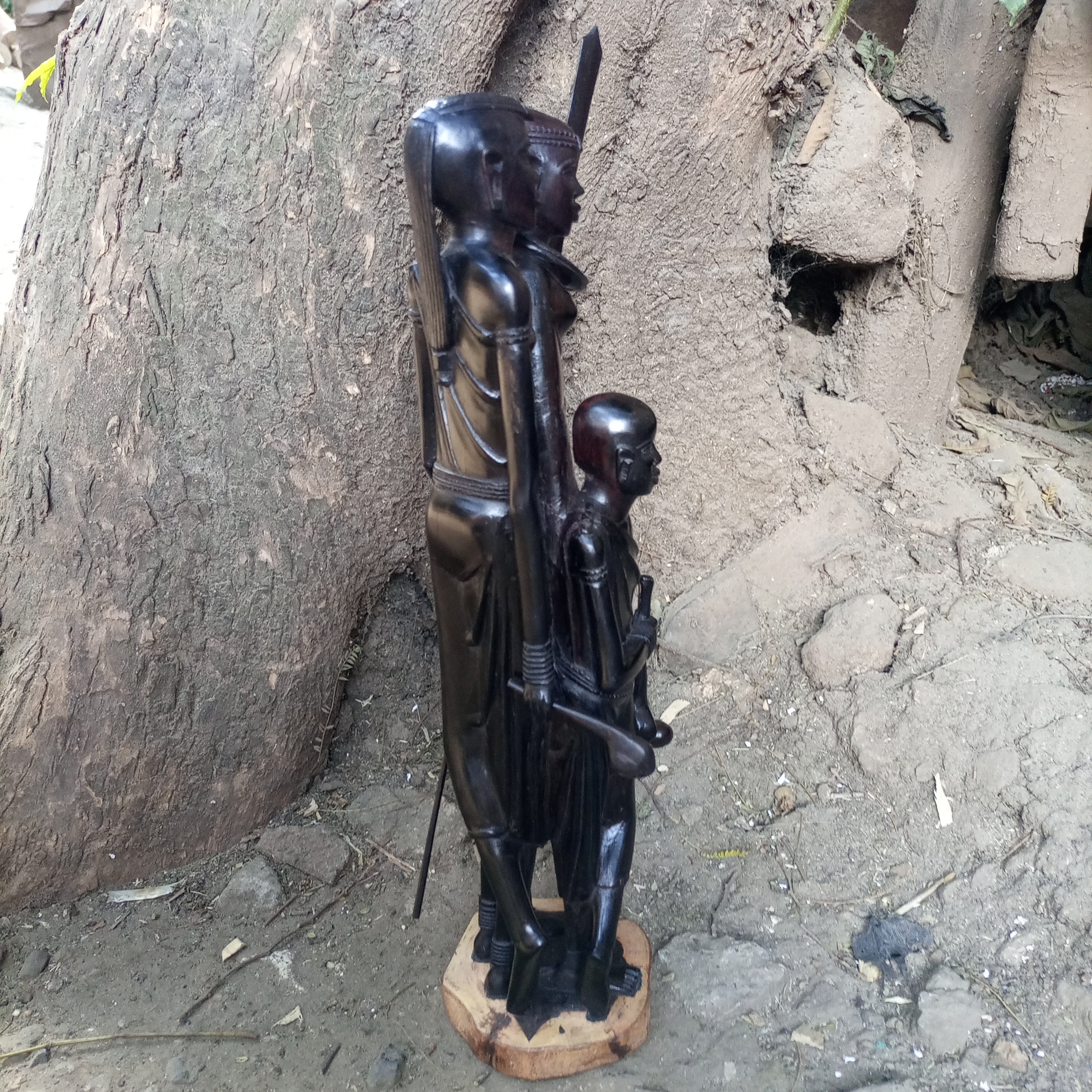 Black Wood Maasai Family of 3 Original Kamba Tribe Art Kenya - Etsy