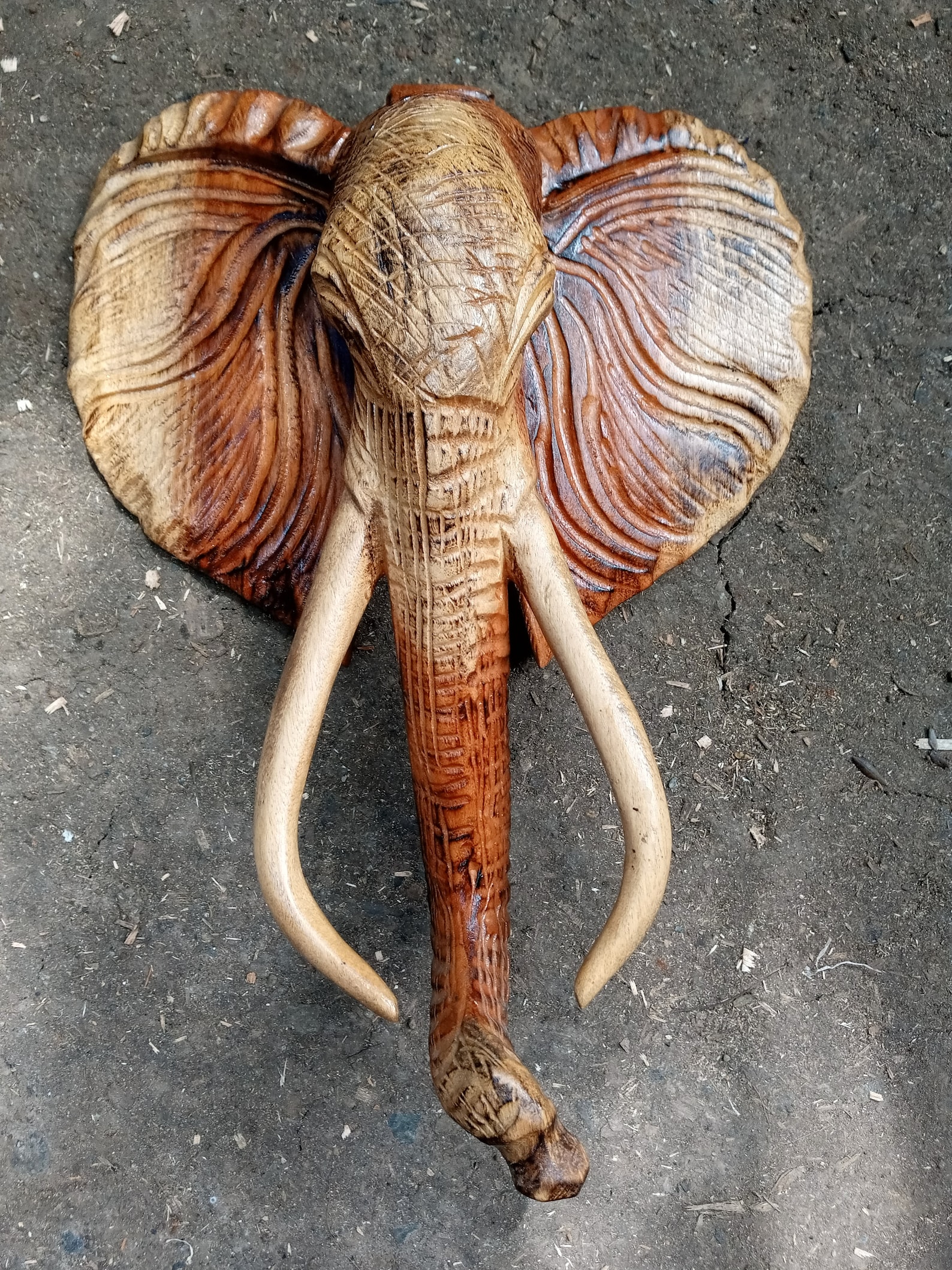 Kamba Tribal Plaque Elephant Mask Kenya Africa Olivewood - Etsy