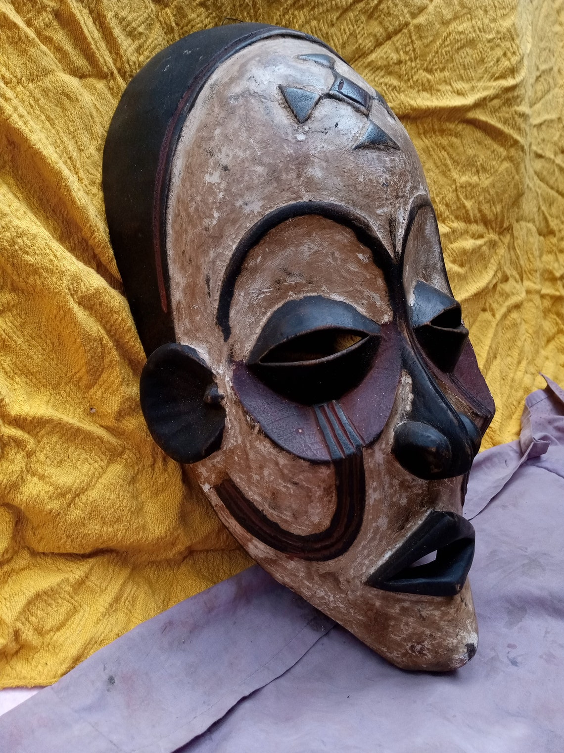 Original Chokwe Tribe Vintage Tribal Mask Red Black White - Etsy