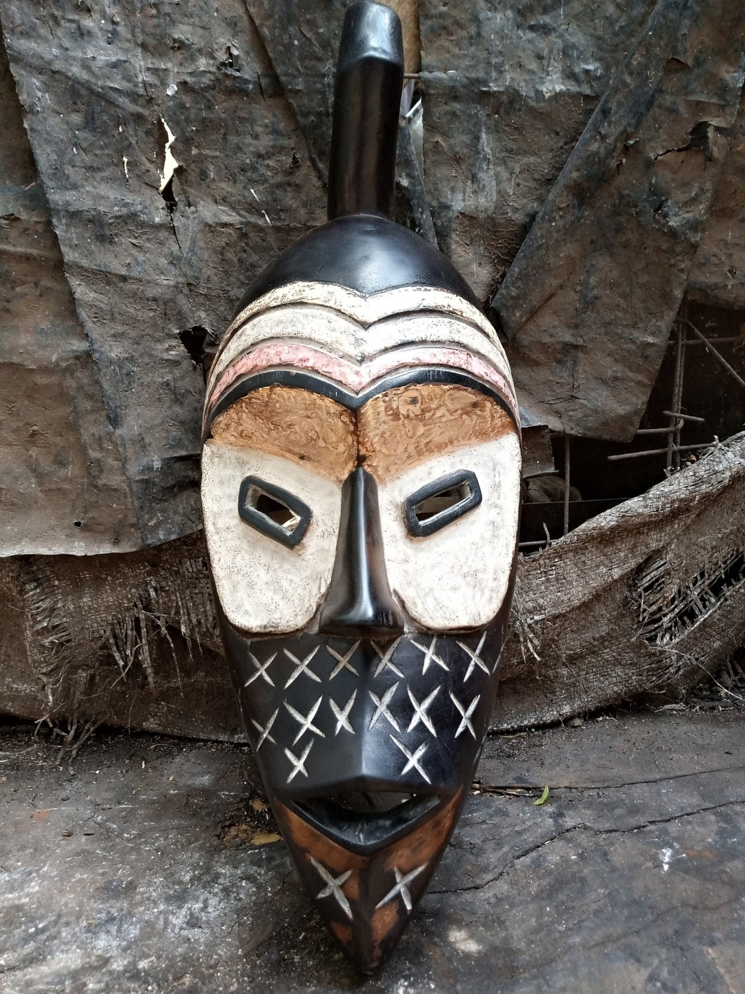 Vintage Punu Tribe Mask DRC Africa Congo Original Wood Art Carving ...
