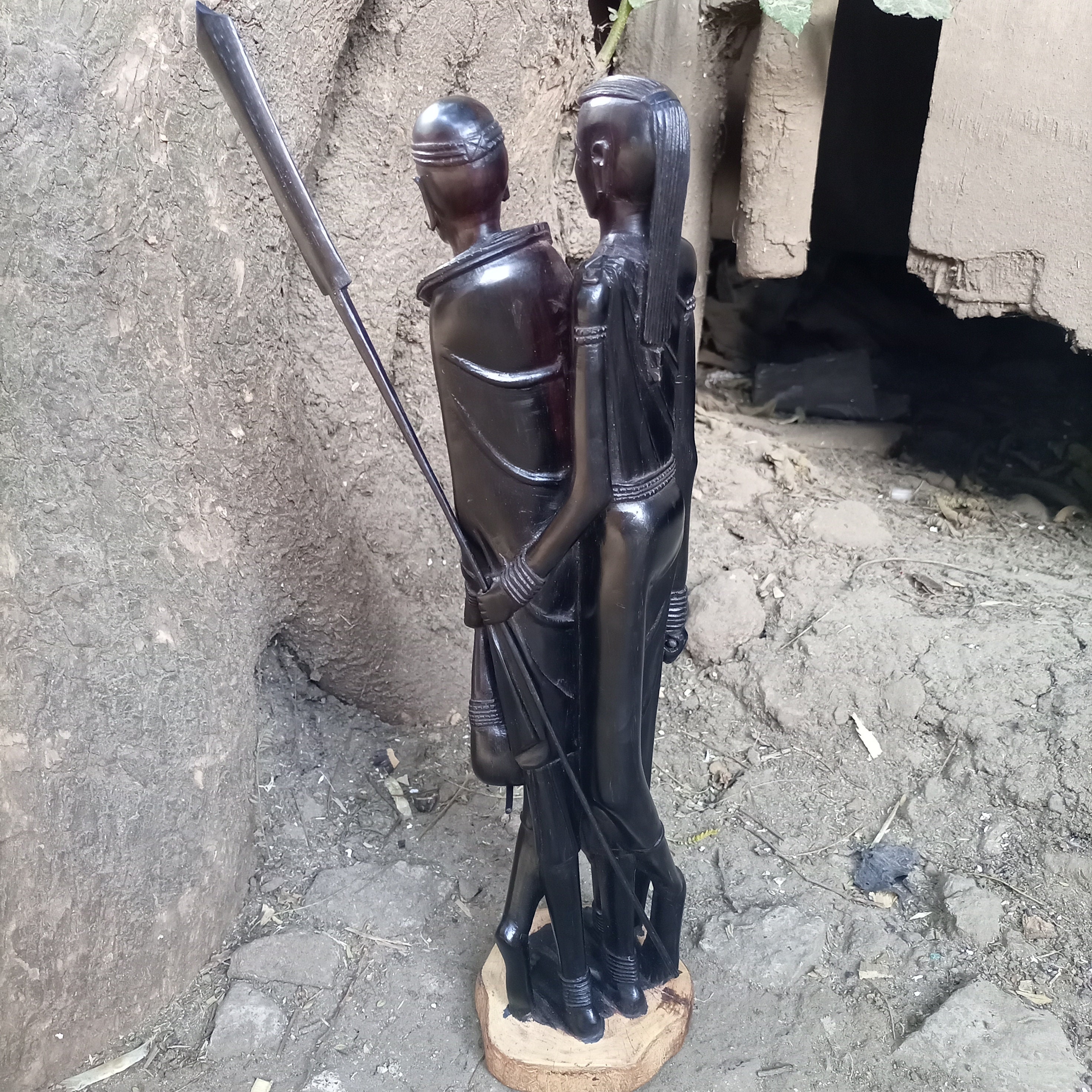 Black Wood Maasai Family of 3 Original Kamba Tribe Art Kenya - Etsy